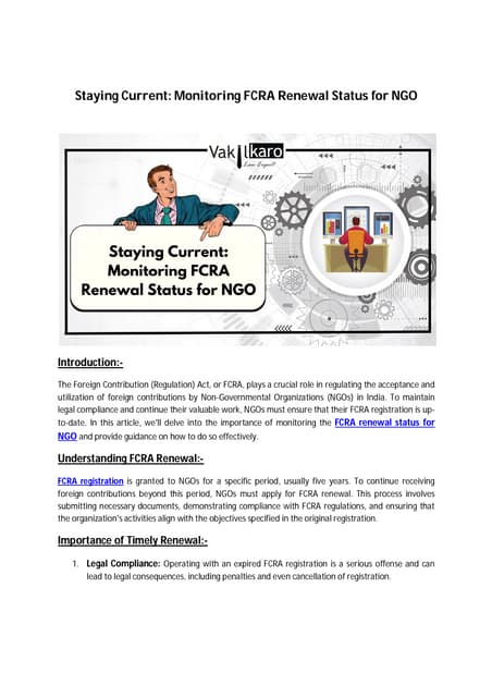 Step-by-Step Guide- FCRA Renewal Certificate Download Process | PDF ...