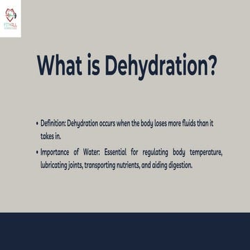 Staying Hydrated Recognizing and Preventing Dehydration | PDF