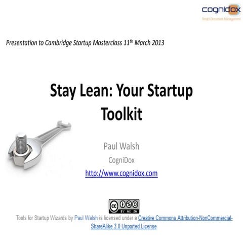 Stay Lean - Your Startup Toolkit (2013 short edition) | PPT