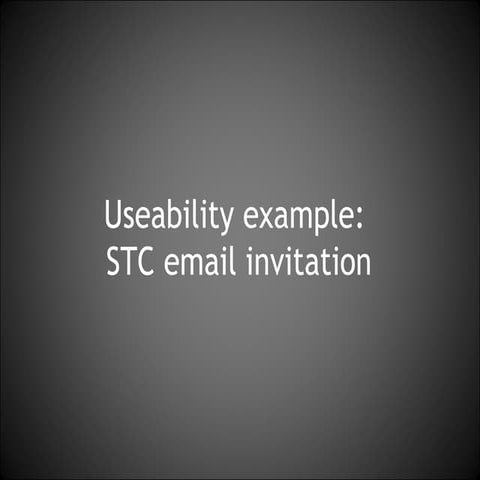 Useability example - STC | PPT