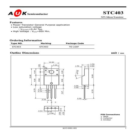 Original NPN Transistor STC403D STC403 403 TO-252 New AUK | PDF