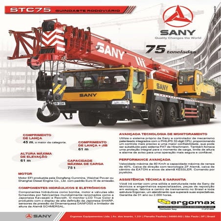 guindaste Sany 75 ton. | PDF