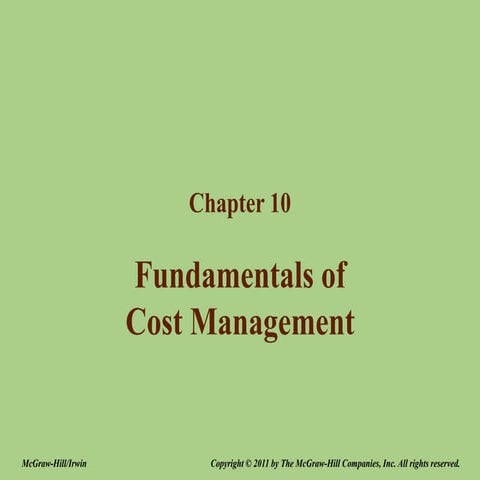 fundamentals of cost management is a strategy for reducing less ...