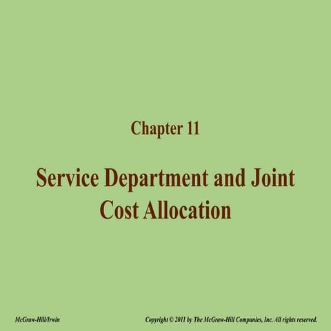 service department and joint cost allocation | PPT