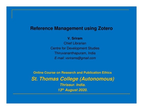 Referencing and zotero | PPTX | Science