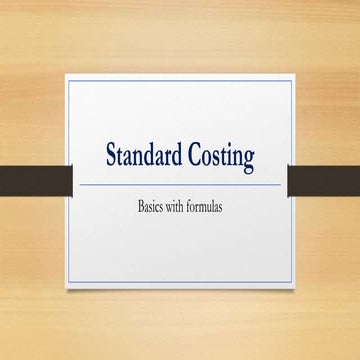 Standard Costing Basics | PPTX