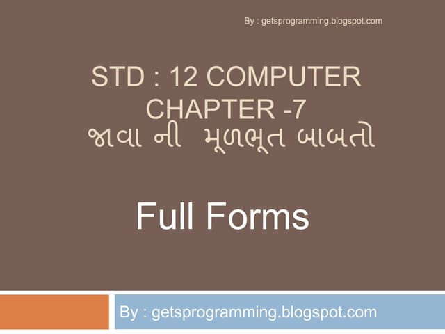 Std12 Chapter 7 Java Basics Pptx Programming Languages Computing 1628