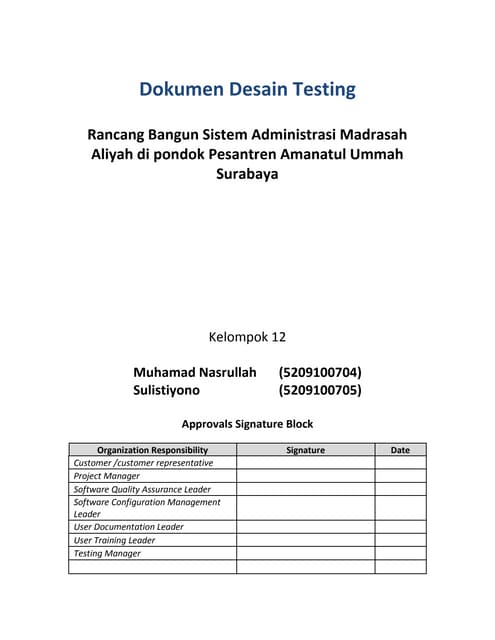 Dokumen Test Plan | PDF
