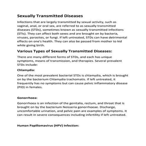 Sexually Transmitted Diseases Treatment | PDF
