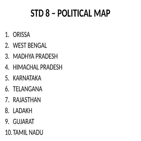 std 8 Geog maps for reference for Students | PPTX