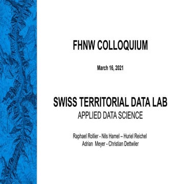 Swiss Territorial Data Lab - geo Data Science - colloque FHNW | PDF