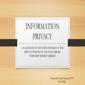 STDL Privacy Project Case Study Research Proposal | PPT