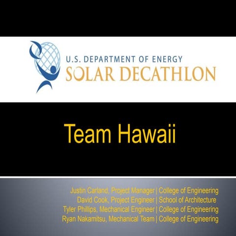 Solar Decathlon: Team Hawaii | PPTX