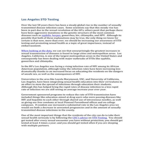 Sexually Transmitted Disease Brochure