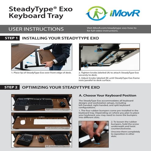 SteadyType Exo Ergodynamic Keyboard Tray User Instructions | PDF ...