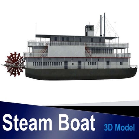Steam Boat 3D Model | PPT