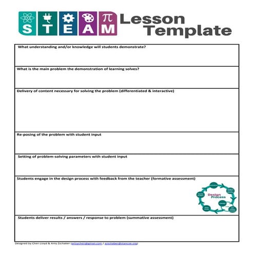 Steam lesson template fillable fields | PDF