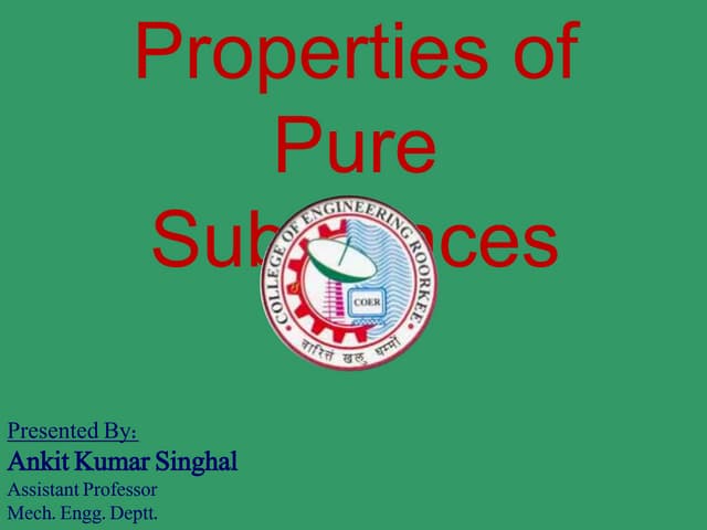 Thermodynamic Chapter 2 Properties Of Pure Substances | PPT | Chemistry ...