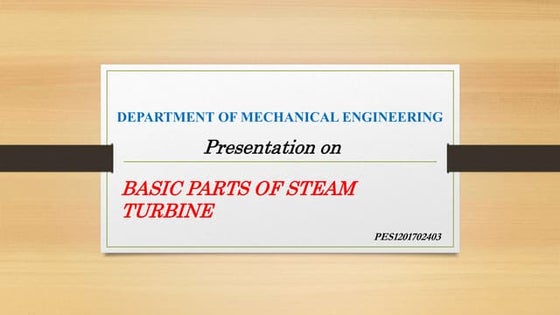 BASIC PARTS OF STEAM TURBINE | PPTX