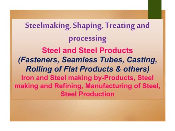 Removal of impurities in steel making | PPTX | Chemistry | Science