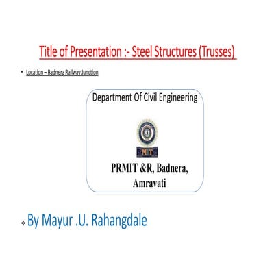 Steel Structure Design | PPTX