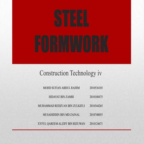 Steel formwork | PPTX