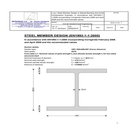 Sachpazis: Steel member design in biaxial bending and axial compression ...