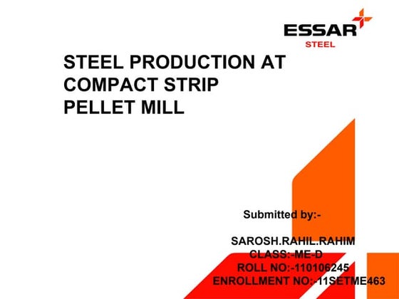JSW- Steel Plant -Operation process -TMT | PPTX | Commodities | Economy