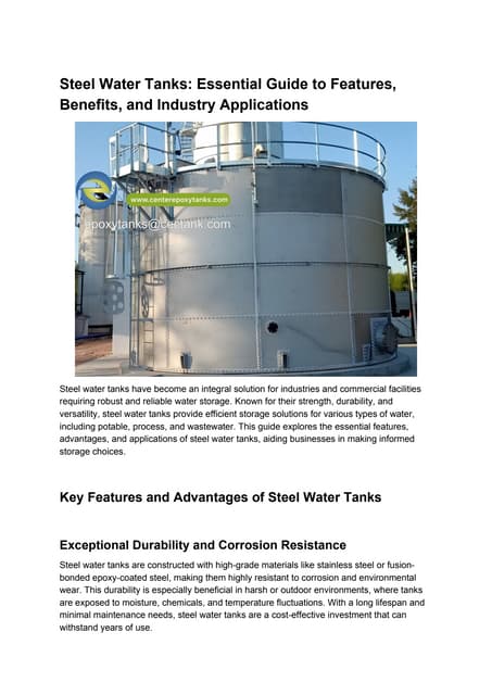 Ss tanks features | PDF