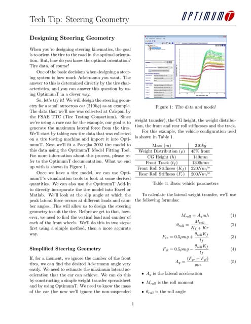 ackerman steering geometry and cornering | PPTX