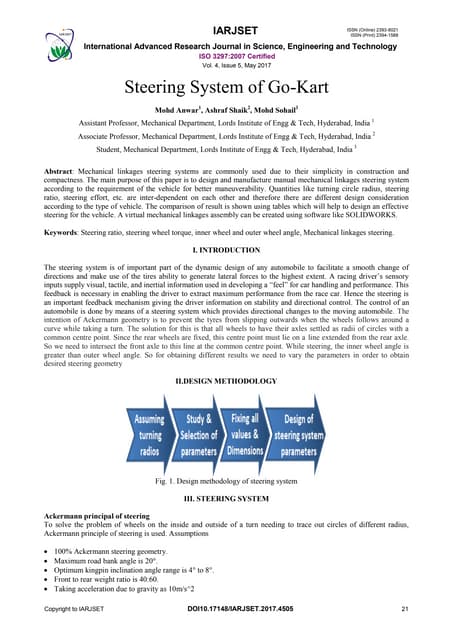 Design and Development of Ackerman Steering System for Formula Student ...