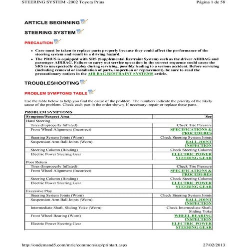 Steering system column | PDF | Auto Type | Automotive