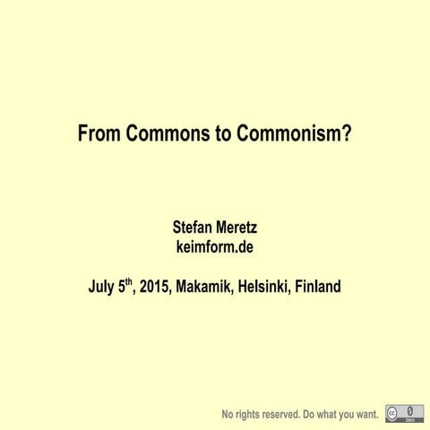 From Commons to Commonism? | PPT