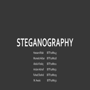 Steganography | PPTX