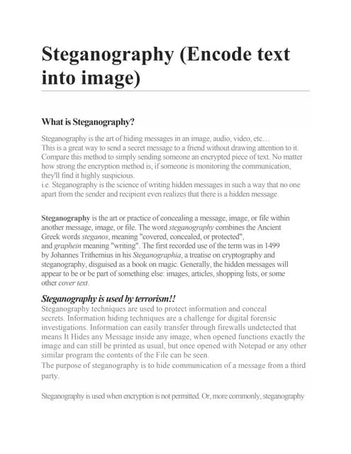 Steganography | PPT