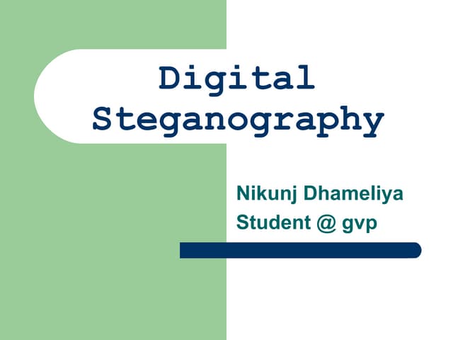 Presentation On Steganography | PDF