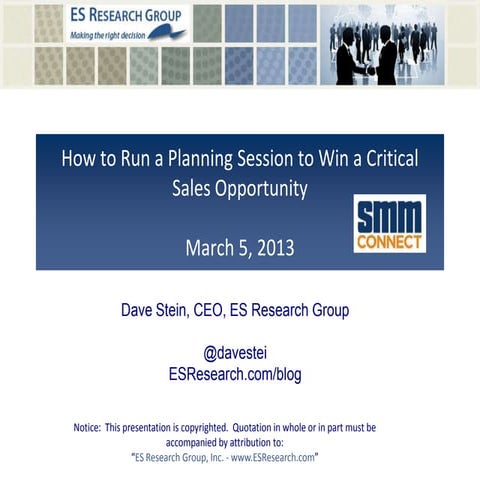 How to Run a Planning Session to Win a Critical Sales Opportunity | PPTX