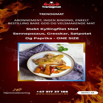 Stekt Kyllingfilet Med Sennepssaus, Gresskar, Søtpotet Og Paprika - ONE ...