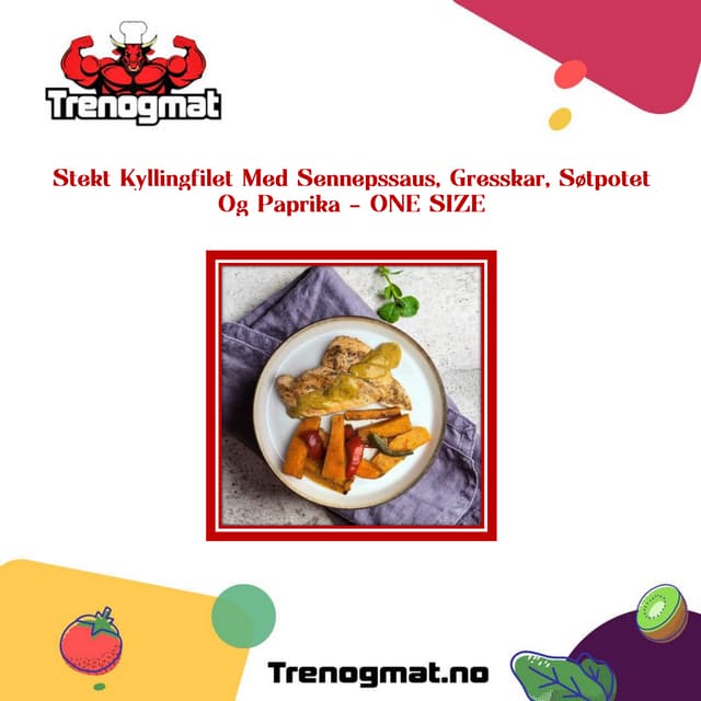 Stekt Kyllingfilet Med Sennepssaus, Gresskar, Søtpotet Og Paprika - ONE ...