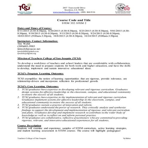 Stem 2 syllabus | DOCX