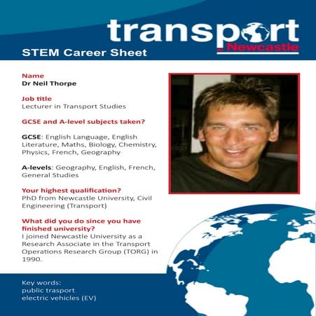 transportNewcastle STEM career sheets 050913 | PDF
