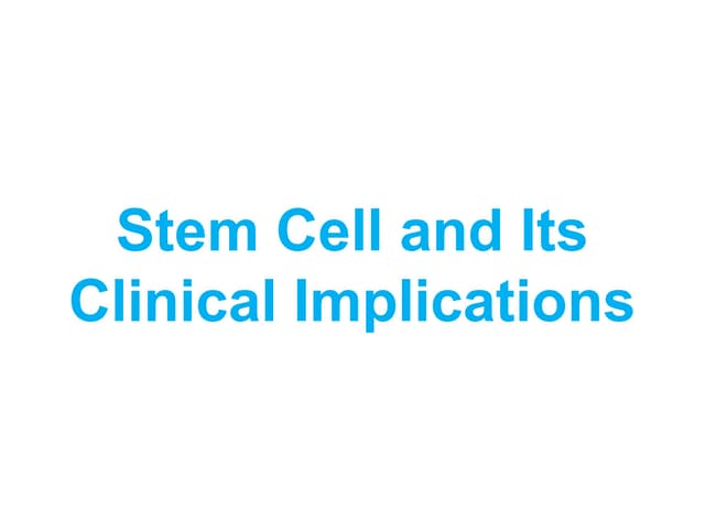 Stem cell technology | PPTX