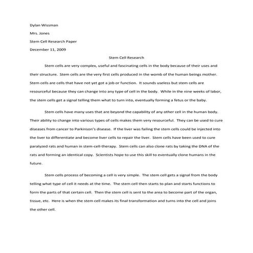Stem Cell Research | DOCX