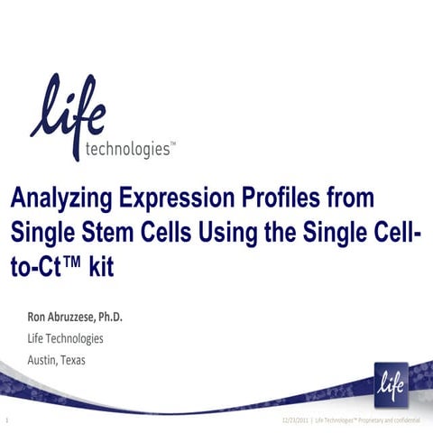 Analyzing Expression Profiles from Single Stem Cells Using the Single ...