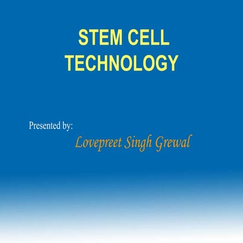 Stem cell technology | PPT