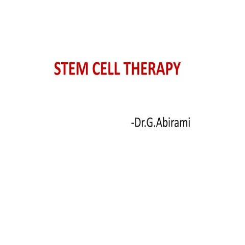 Stem cell therapy | PPT