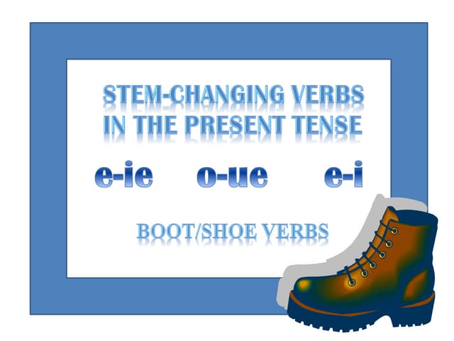 Stem Changing Verbs in the Present Tense | PPT