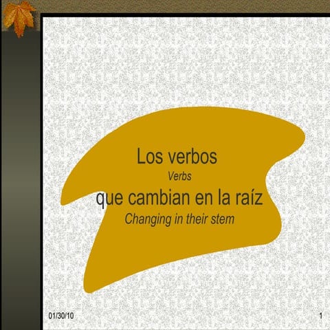 Stem changing verbs | PPT