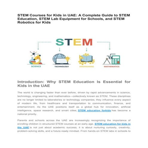 STEM Education in Schools for Skill Development | PPTX
