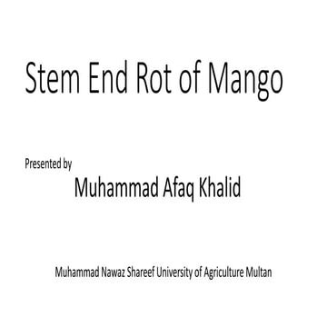 Stem end rot of mango | PDF